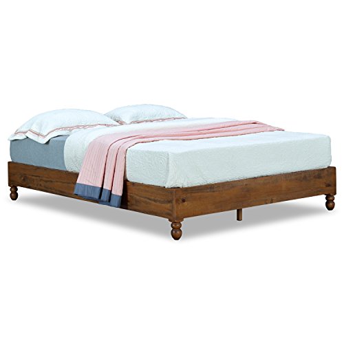 BIKAHOM Phoenix King Size Bed Frame, 12 Inch Solid Wood Platform Bed with Under Bed Storage Space, No Box Spring Needed, Strong Wooden Slat Support, Easy Assembly Bedroom Furniture, Honey Finish