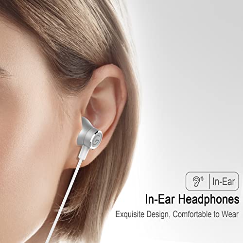GEVO VR Gaming Earphones for Oculus Quest 2, Noise-Isolating in-Ear Silicone Caps Earbuds (Sliver)