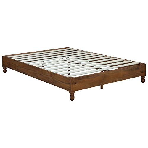 BIKAHOM Phoenix King Size Bed Frame, 12 Inch Solid Wood Platform Bed with Under Bed Storage Space, No Box Spring Needed, Strong Wooden Slat Support, Easy Assembly Bedroom Furniture, Honey Finish