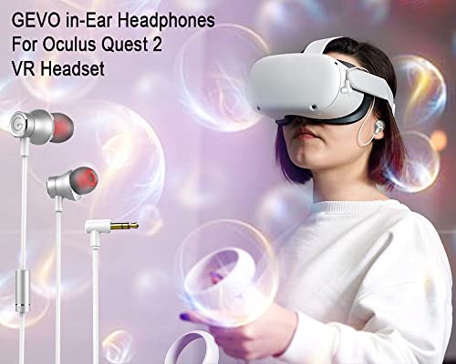 GEVO VR Gaming Earphones for Oculus Quest 2, Noise-Isolating in-Ear Silicone Caps Earbuds (Sliver)