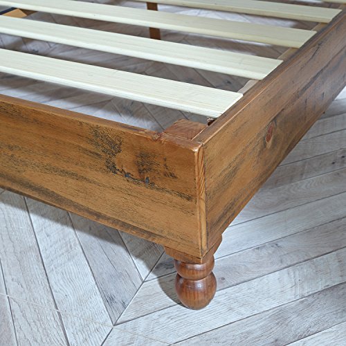 BIKAHOM Phoenix King Size Bed Frame, 12 Inch Solid Wood Platform Bed with Under Bed Storage Space, No Box Spring Needed, Strong Wooden Slat Support, Easy Assembly Bedroom Furniture, Honey Finish