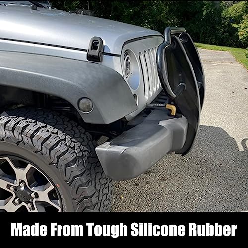 Fogfar 2 PCS Front Bumper Trailer Lid, Trailer Hook Cover, Add Cushioned Grip to Tow Strap Recovery, Compatible with 07-23 JK JL JT Wrangler (Beige)