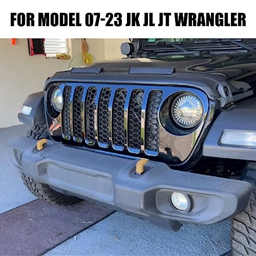 Fogfar 2 PCS Front Bumper Trailer Lid, Trailer Hook Cover, Add Cushioned Grip to Tow Strap Recovery, Compatible with 07-23 JK JL JT Wrangler (Beige)