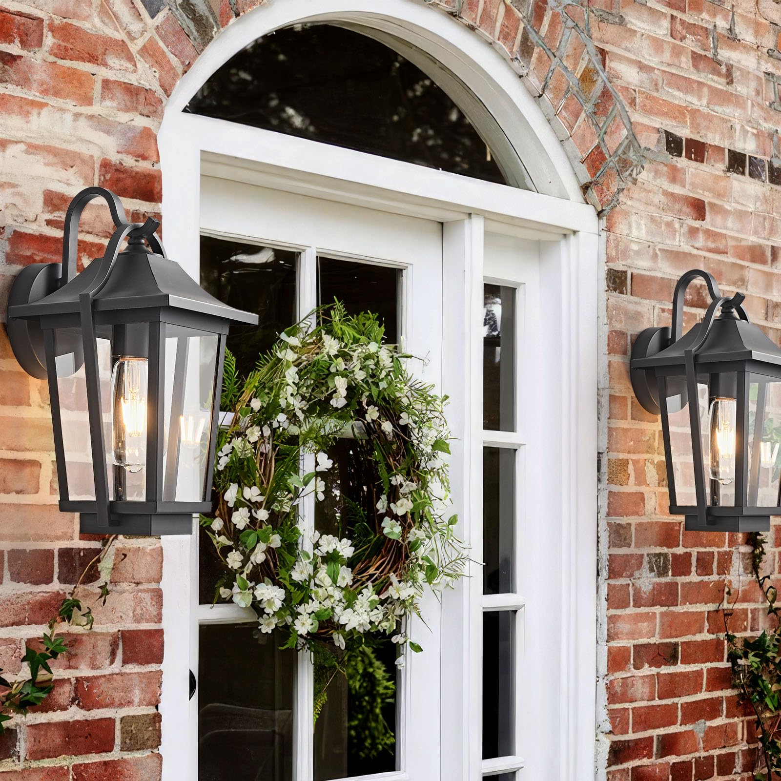 ShinYouneL Matte Black Outdoor Wall Lights Anti-Rusted 1-Light Copper Porch Light Waterproof Exterior Light Fixture Wall Lantern Sconce Outside Lights for Front Door Patio Garage