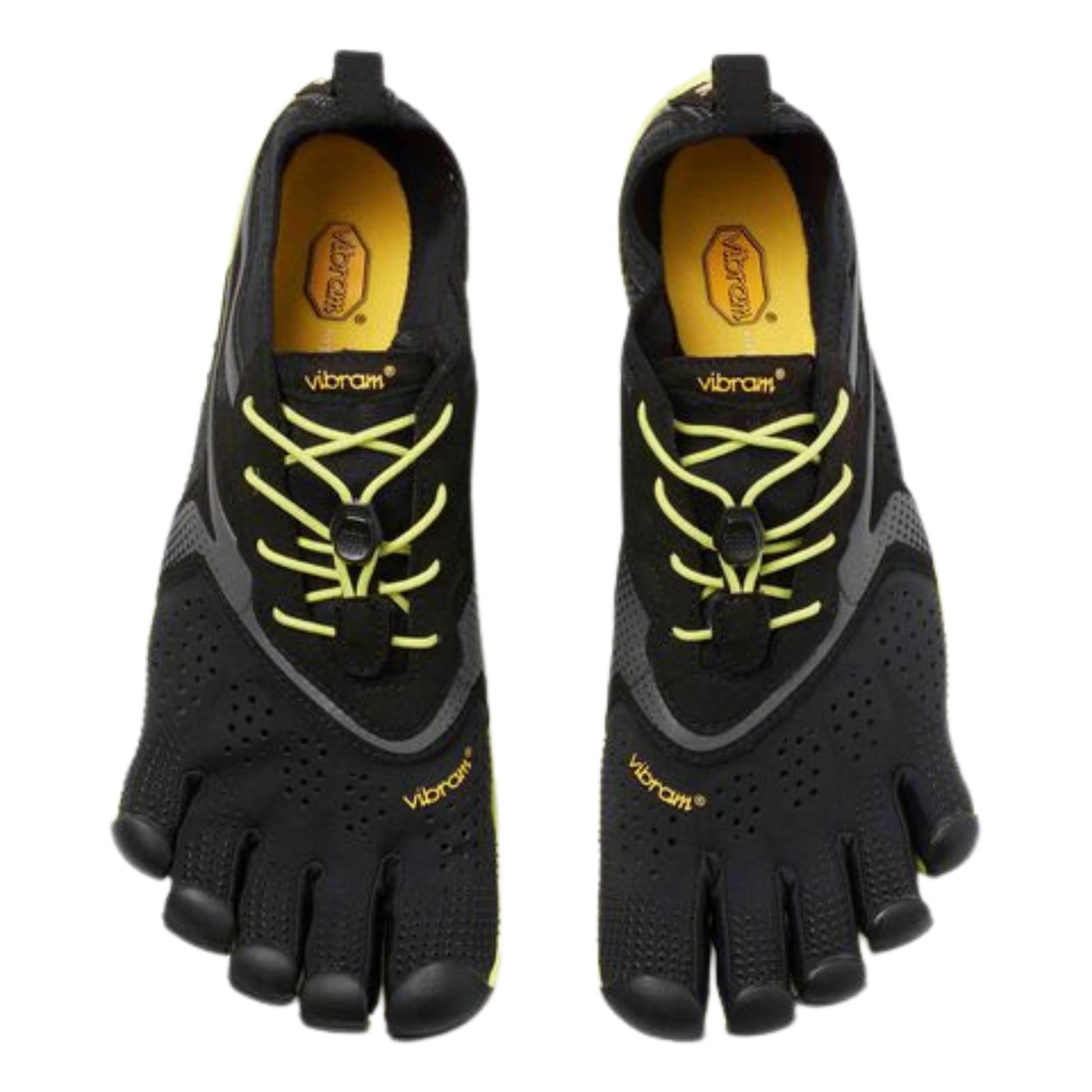 Vibram Men's FiveFingers V-Run Shoe, Black/Yellow, 49 EU / 13-14 US