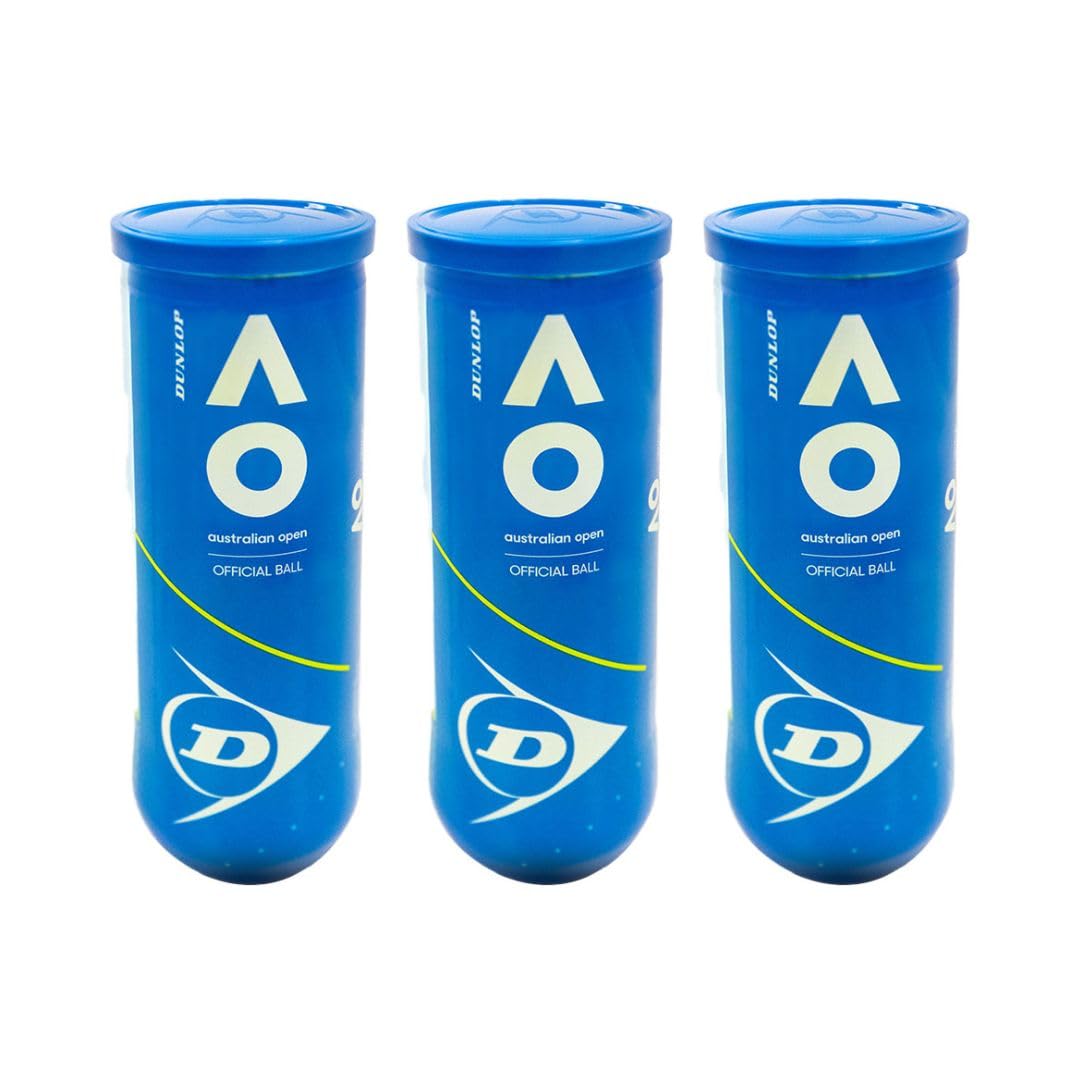 Dunlop Australian Open Tennis Ball - 3 Cans, 9 Balls