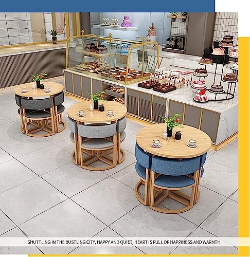 Dining Table and Chair Set, Folding Dining Table C Modern Conference Room Table,Business Dining Table,Negotiation Reception Tables and Chairs,Space-Saving Sales Office Shops Meetings 80cm Small Round