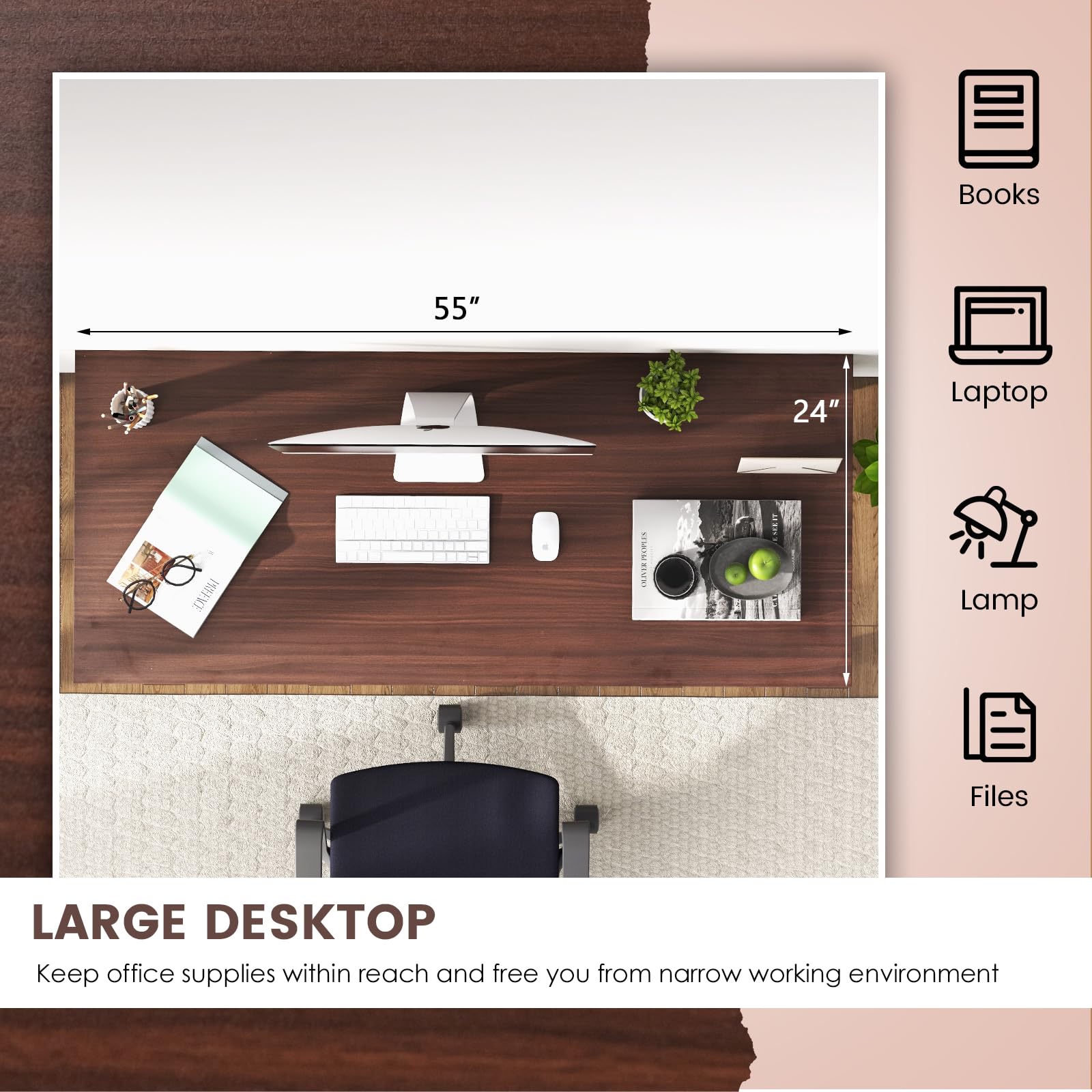 Tangkula Conference Table Set of 4, Rectangular Meeting Room Table with Large Tabletop & Heavy-Duty Metal Frame, Multifunctional Computer Desk for Home, Office, Conference Room