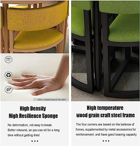 Dining Table and Chair Set, Folding Dining Table C Modern Conference Room Table,Business Dining Table,Negotiation Reception Tables and Chairs,Space-Saving Sales Office Shops Meetings 80cm Small Round