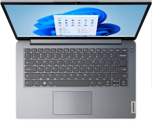 Lenovo Ideapad 1i Thin Light Laptop, 14.0" HD Display, Intel Celeron N4020(up to 2.80 GHz), 4GB RAM 64GB eMMC, WiFi 6, Webcam, 10Hr Battery, Windows 11 S, Cloud Grey