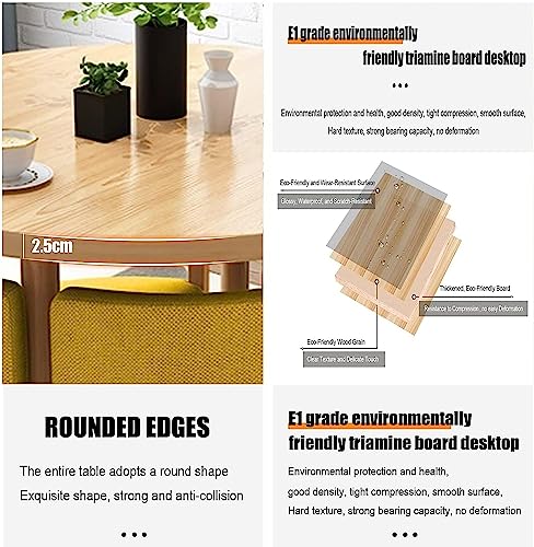 Dining Table and Chair Set, Folding Dining Table C Modern Conference Room Table,Business Dining Table,Negotiation Reception Tables and Chairs,Space-Saving Sales Office Shops Meetings 80cm Small Round