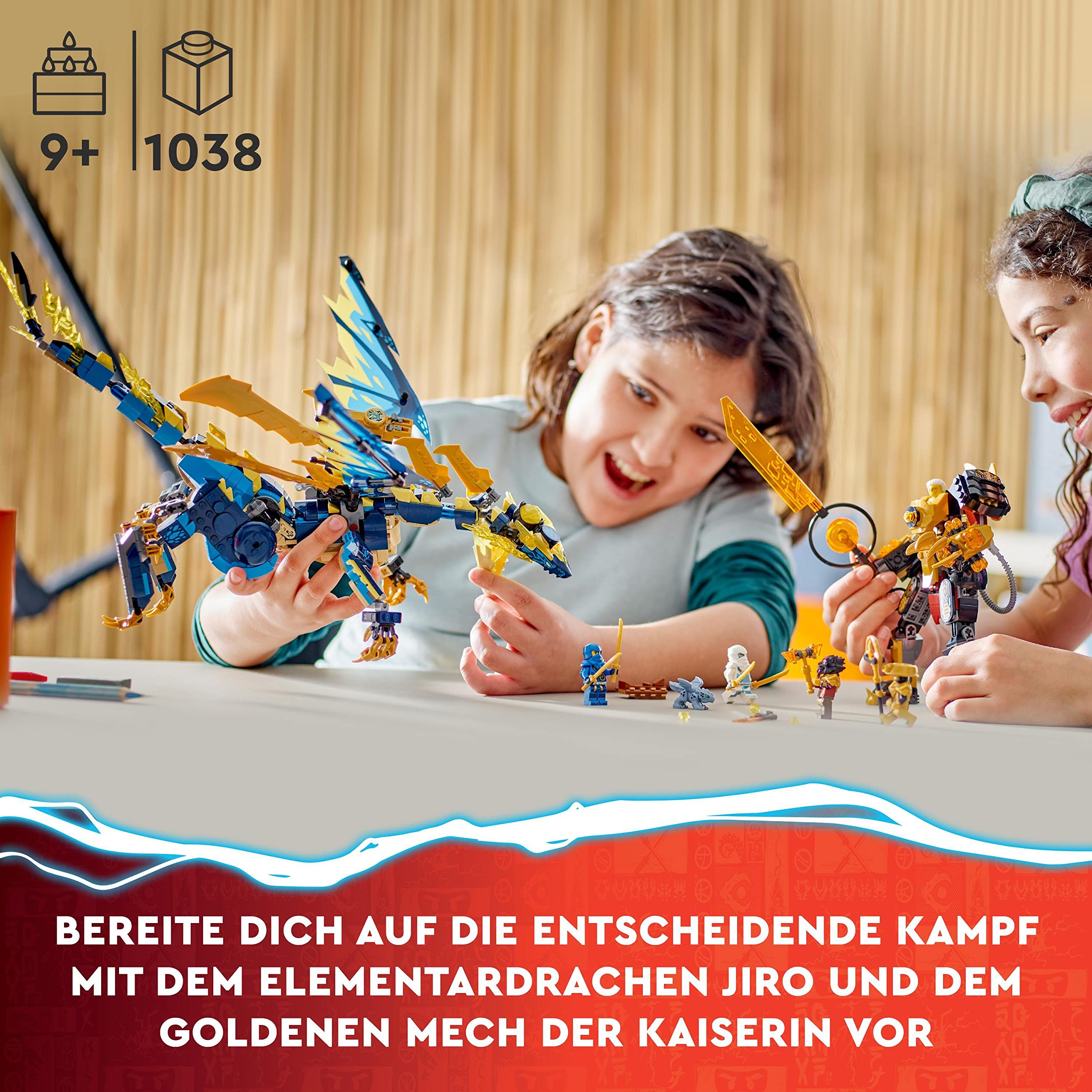 LEGO 71796 Ninjago The Elemental Dragon Against Empress' Robot Large Construction Toy for Christmas, with Figures and 6 Ninja Minifigures, Collectible Set, Kids Gift