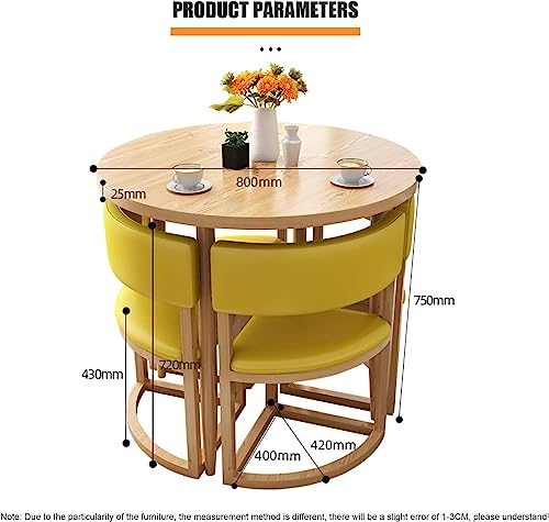 Dining Table and Chair Set, Folding Dining Table C Modern Conference Room Table,Business Dining Table,Negotiation Reception Tables and Chairs,Space-Saving Sales Office Shops Meetings 80cm Small Round