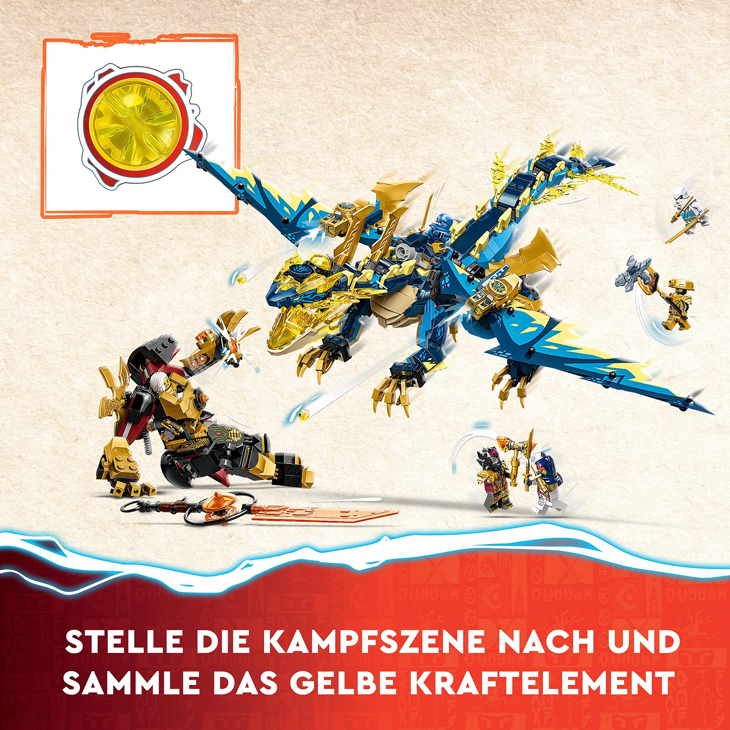 LEGO 71796 Ninjago The Elemental Dragon Against Empress' Robot Large Construction Toy for Christmas, with Figures and 6 Ninja Minifigures, Collectible Set, Kids Gift