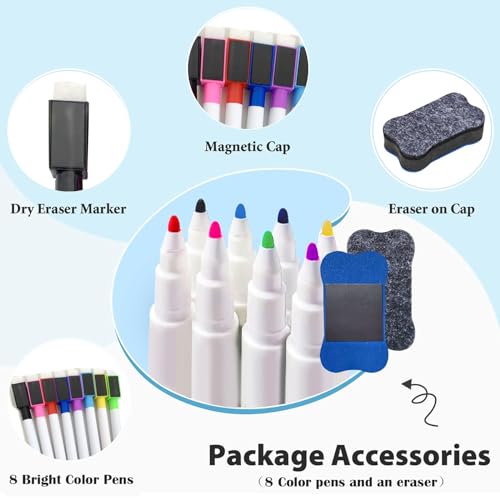 Magnetic Whiteboard for Fridge, 7.87 * 11.8 INCH (2 PCS), Dry Erase Board, Easy to Write, Notepad for Office, Home, Kitchen, School