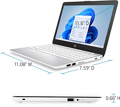 HP 2022 Stream 11 Laptop, Intel Quad Core Celeron N4120, 4 GB RAM, 64 GB Storage, 11.6” HD Anti-Glare Display, Windows 11, Long Battery Life, Thin & Portable, YSC Accessory, Includes Microsoft 365