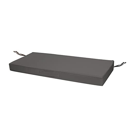 Faible Poisson Outdoor Bench Cushion, 60 x 18 Inch Waterproof Porch Swing Cushions Garden Patio Furniture Cushions with Handle and Anti-Slip Straps for Indoor Backyard Seat Pads, Dark Grey