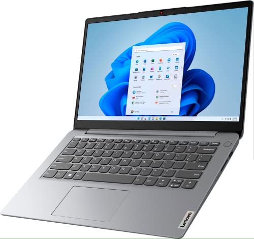 Lenovo Ideapad 1i Thin Light Laptop, 14.0" HD Display, Intel Celeron N4020(up to 2.80 GHz), 4GB RAM 64GB eMMC, WiFi 6, Webcam, 10Hr Battery, Windows 11 S, Cloud Grey