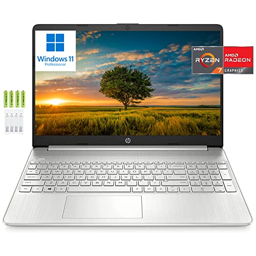 HP 15 15.6" HD Business Laptop Computer [Windows 11 Pro], Octa-Core AMD Ryzen 7 5700U (Beat Beats i7-10510U), 16GB RAM, 512GB PCIe SSD, Numeric Keypad, Wi-Fi 6, HDMI, USB, Long Battery Life, w/Battery