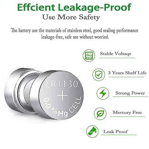LR1130 AG10 Batteries, High Capacity SG10 389 189 Premium Alkaline Battery 1.5V Button Coin Cell Batteries (20 Count)