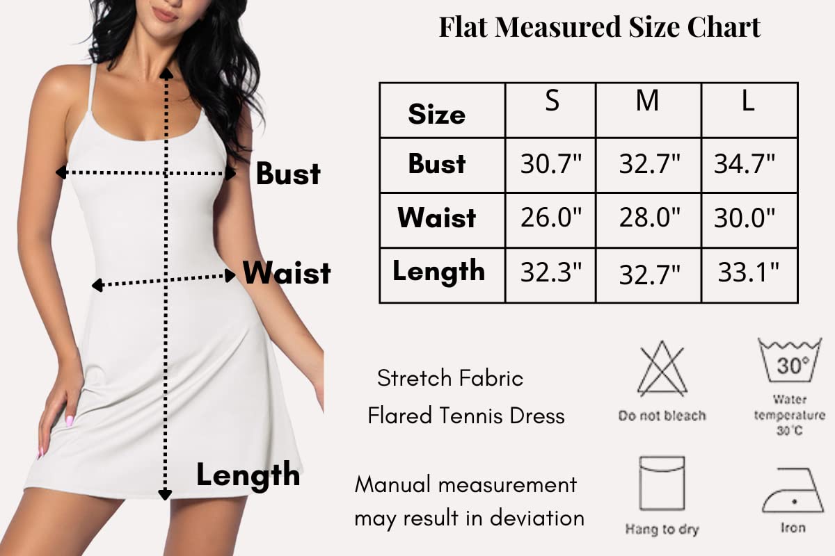 QINSEN Womens Two Pieces Tennis Dress with Shorts Workout Open Back Active Golf Dresses Black XS