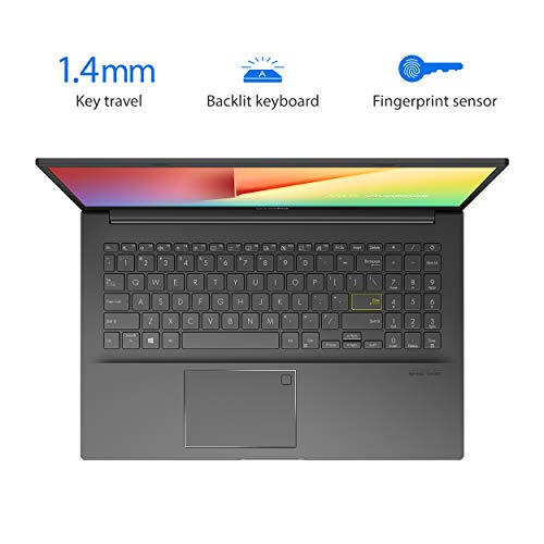 ASUS VivoBook 15 K513 Thin & Light Laptop, 15.6โ FHD Display, Intel i7-1165G7 CPU, NVIDIA GeForce MX350, 16GB RAM, 512GB PCIe SSD, Fingerprint Reader, Windows 10 Home, Indie Black, K513EQ-PB79