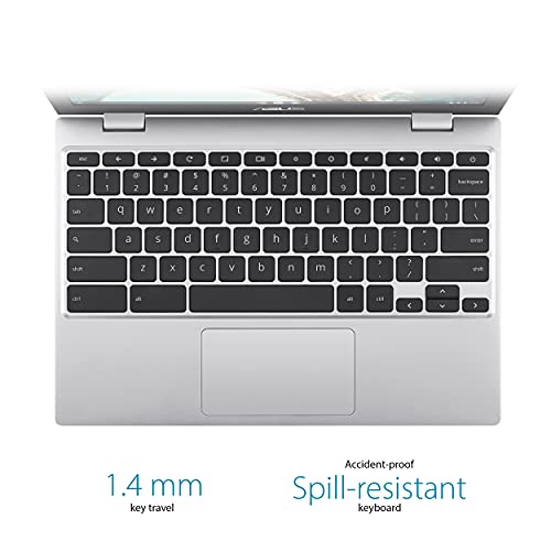 ASUS Chromebook CX1, 11.6" HD NanoEdge Display, Intel Celeron N3350 Processor, 32GB eMMC,  4GB RAM, Chrome OS, Transparent Silver, CX1100CNA-AS42