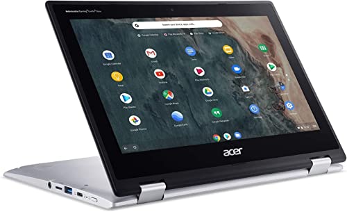 Acer 2022 Spin 311, 11.6" 2 in 1 HD (1366x768) Touch Convertible Chromebook Laptop, Intel Celeron N4000 up to 1.1GHz, 4GB LPDDR4, 64GB eMMC, Webcam, Bluetooth, WiFi, Silver, Chrome OS, EAT Pen
