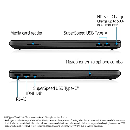 HP Flagship 15 Laptop 15.6β Diagonal FHD IPS Display Intel Celeron N4020 Processor 4GB RAM 128GB SSD Intel UHD Graphics 600 USB-C Office365 WIFI5 Webcam Bluetooth Win10 Black (Renewed)