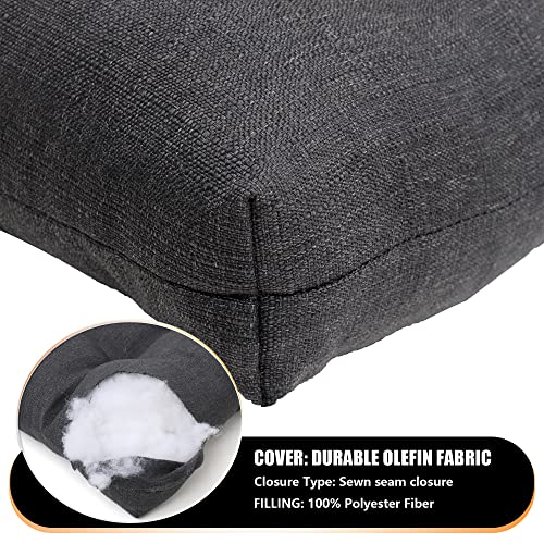 RACE LEAF Bench Cushion 45" x 18" Grey, Outdoor/Indoor Water Resistant Bench Seat Pads, Tufted Loveseat Cushion for Swing, Wicker, Garden Bench, Indoor, Shoe Storage, Window, Piano