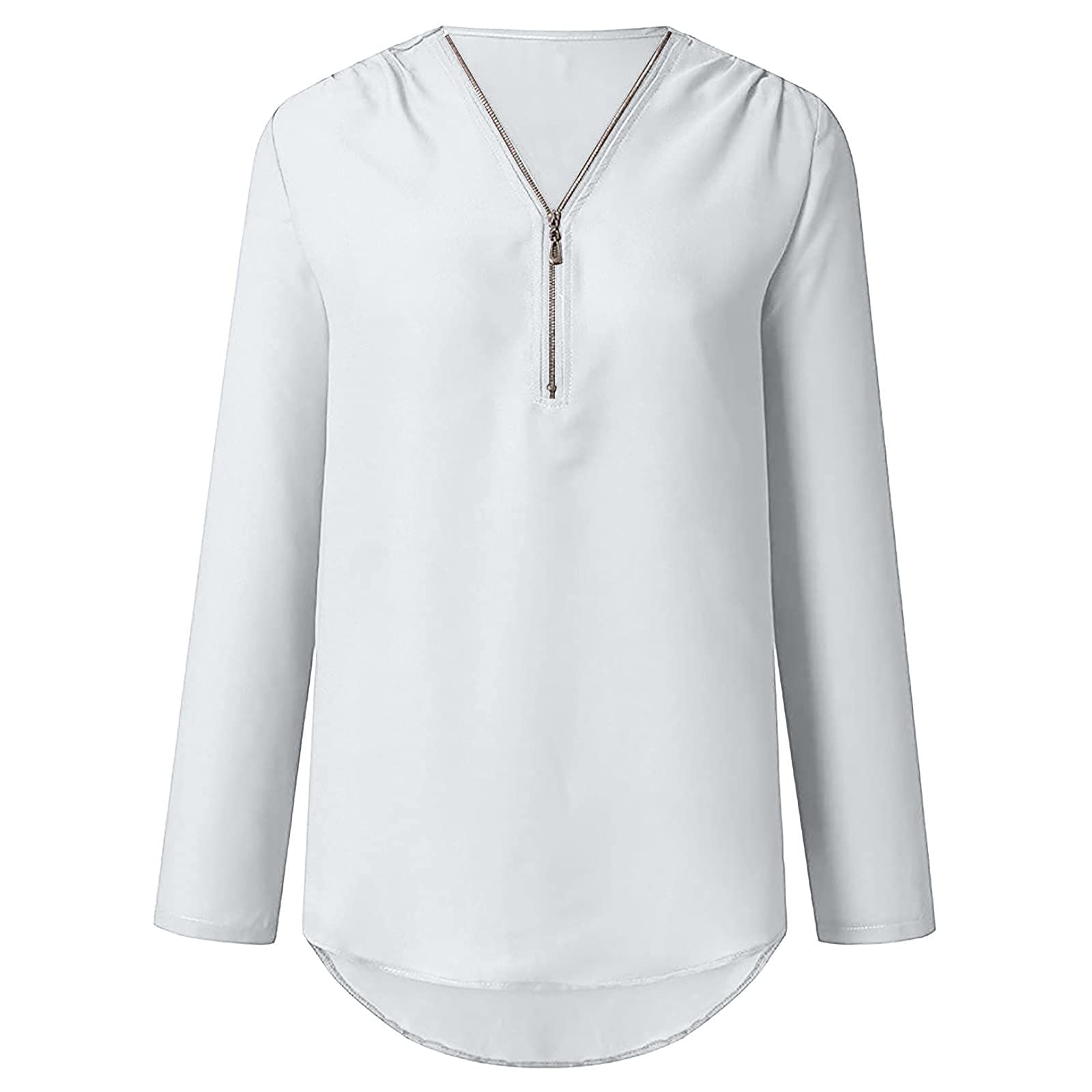 Crochet Tops for Women Summer Business Casual Tops Half Sleeve Zipper v Neck Tunic Shirts Solid Work Office t-Shirt Blouse