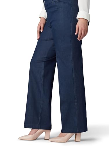 Lee Women's Plus Size Ultra Lux Comfort with Flex Motion Trouser Pant Indigo Rinse 16W Medium, 16
