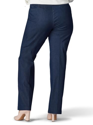Lee Women's Plus Size Ultra Lux Comfort with Flex Motion Trouser Pant Indigo Rinse 16W Medium, 16