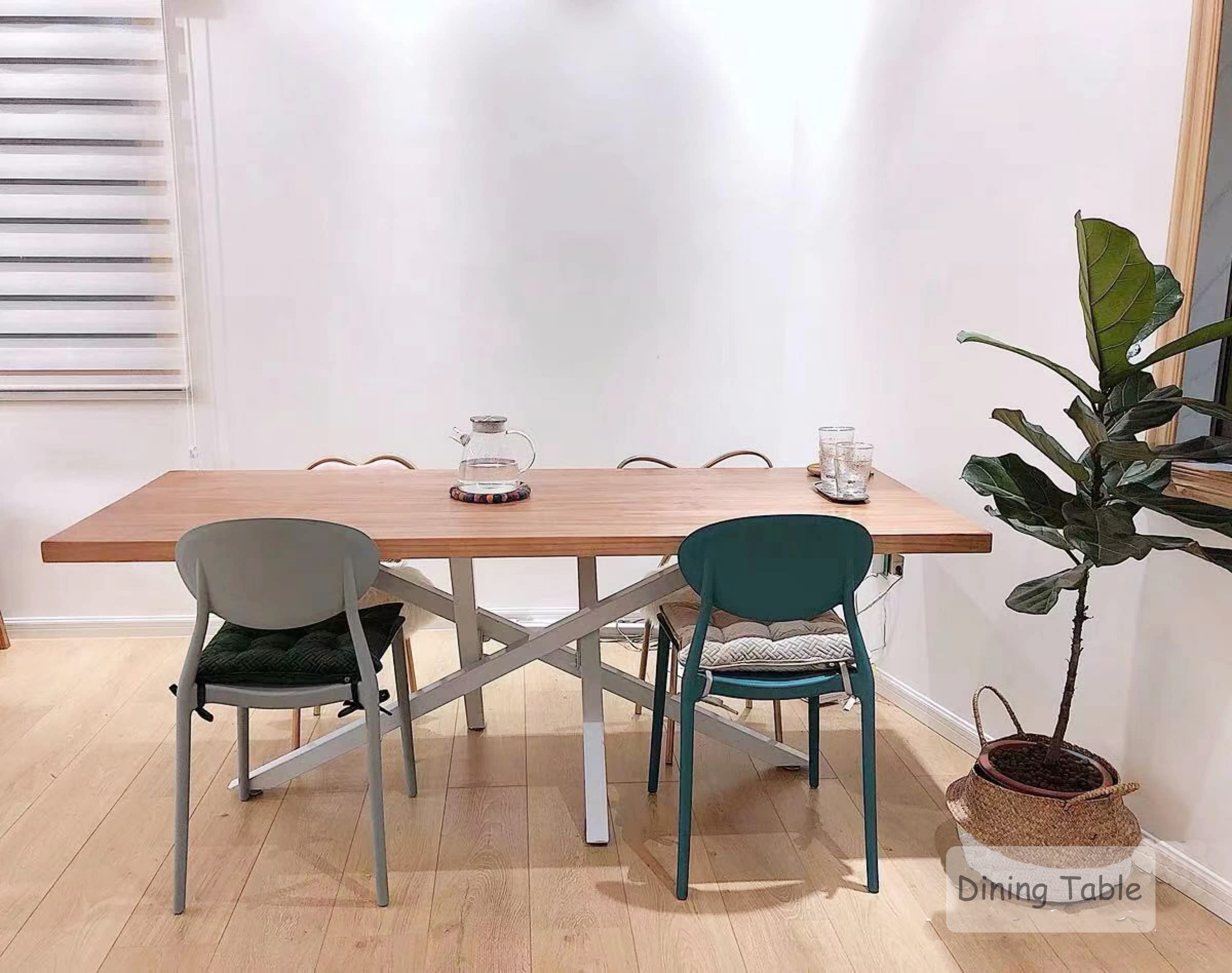 SUSUO 6.5ft x 31.5 inch Rectangle Solid Wood Dining Table Modern Dining Table Leisure Coffee Table in Modern White, Stylish Kitchen Dining Room Office Room Furniture