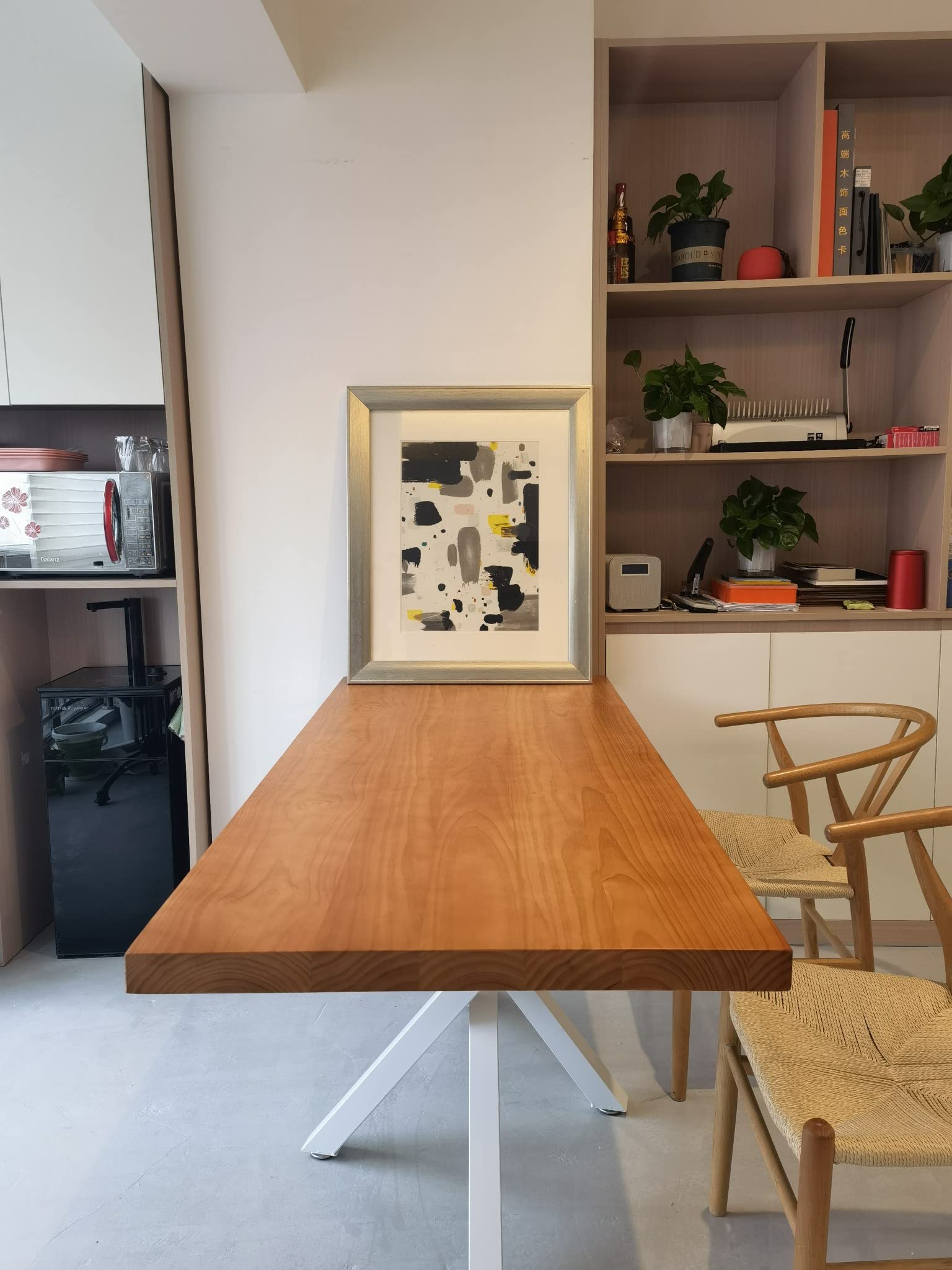 SUSUO 6.5ft x 31.5 inch Rectangle Solid Wood Dining Table Modern Dining Table Leisure Coffee Table in Modern White, Stylish Kitchen Dining Room Office Room Furniture