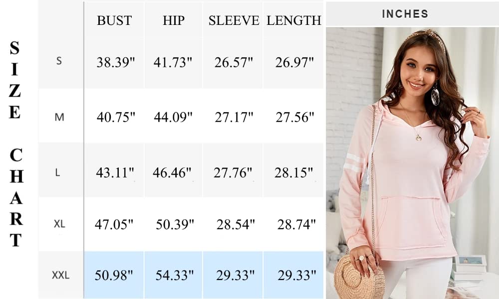 Womens V Neck Hoodies with Pockets Long Sleeve Striped Pullover Tops Sweatshirt Pink