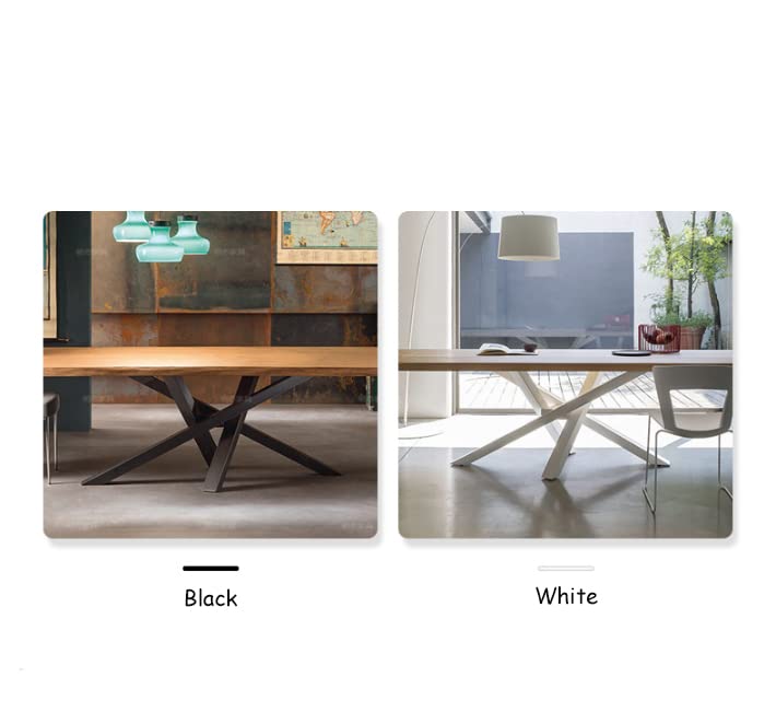 SUSUO 6.5ft x 31.5 inch Rectangle Solid Wood Dining Table Modern Dining Table Leisure Coffee Table in Modern White, Stylish Kitchen Dining Room Office Room Furniture