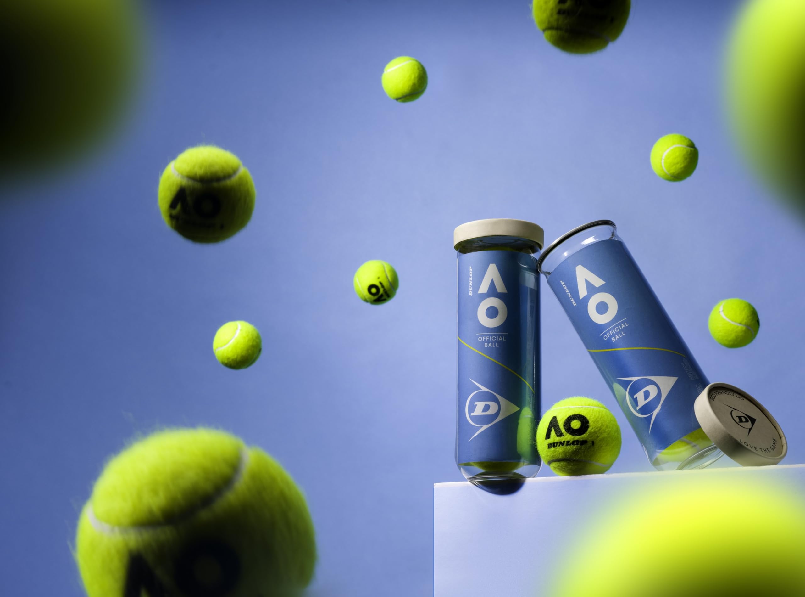 Dunlop Sports Australian Open AO Extra Duty Tennis Balls - Case of 24 cans (72 Balls)