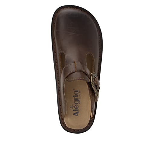 Alegria Women's Classic Oiled Brown Leather Clog 7-7.5 M US
