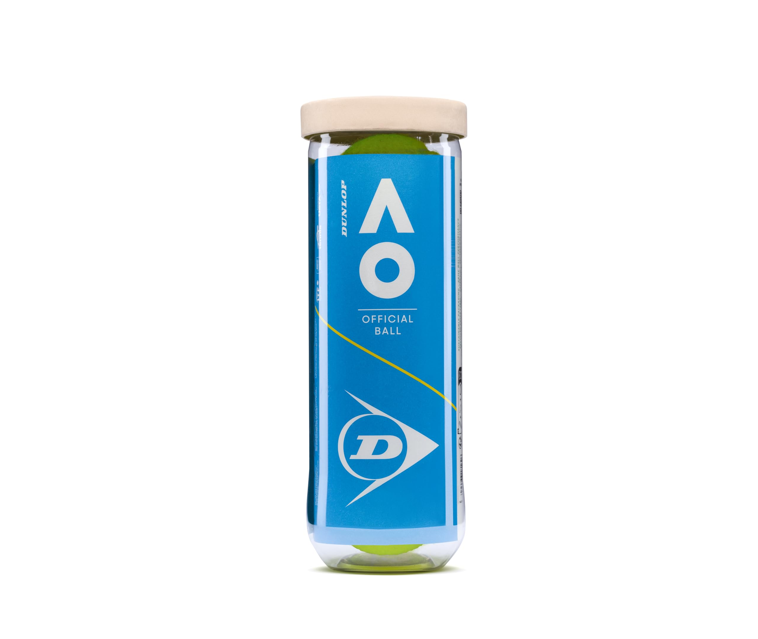 Dunlop Sports Australian Open AO Extra Duty Tennis Balls - Case of 24 cans (72 Balls)
