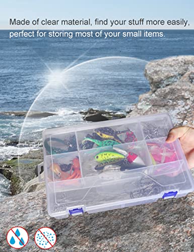 Beoccudo Tackle Box Beads Organizer Tackle Boxes with Dividers Plastic Storage Large 10 Grids Box Jewelry Compartment Container (10 Grids Box, 2 Pack)