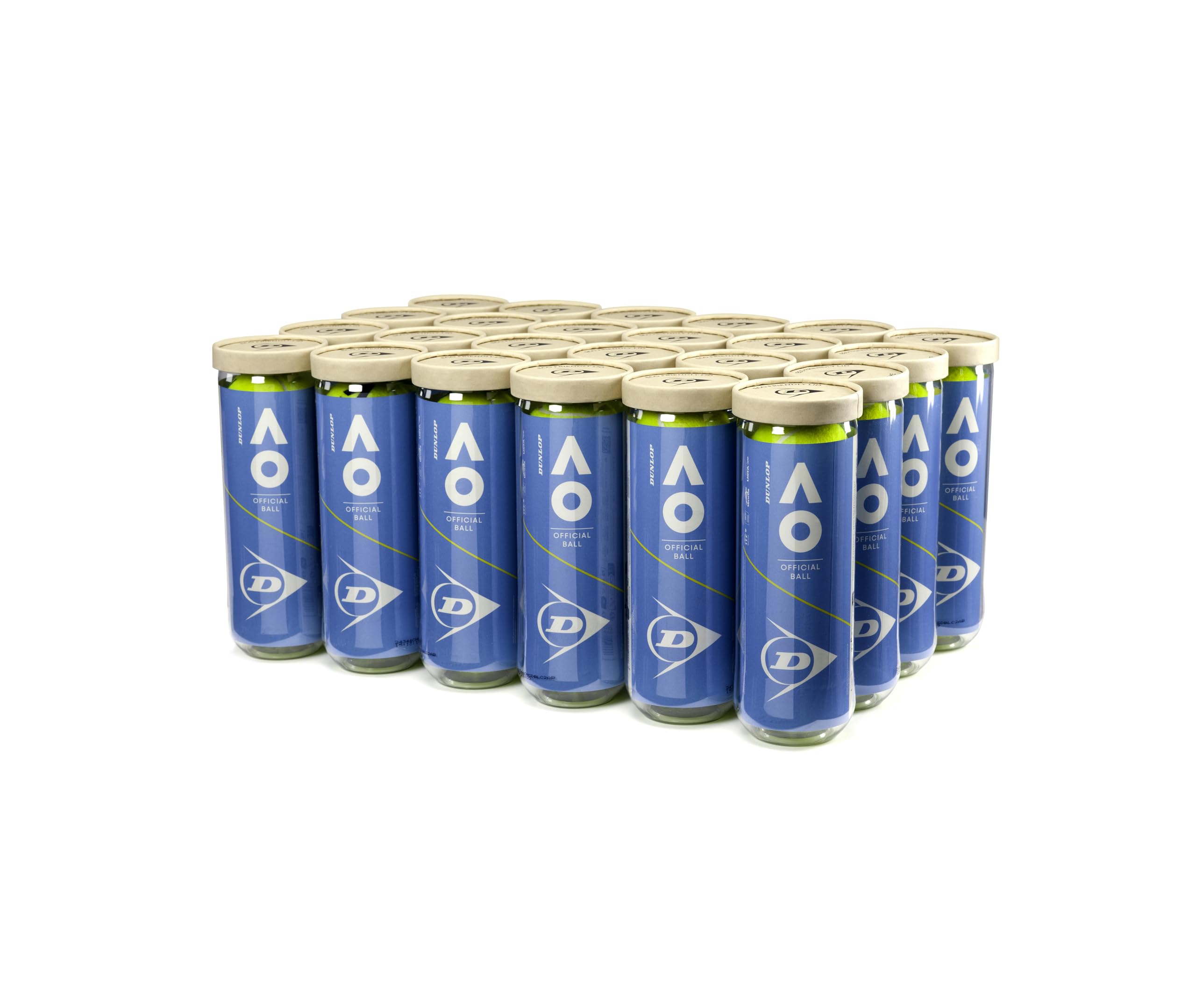 Dunlop Sports Australian Open AO Extra Duty Tennis Balls - Case of 24 cans (72 Balls)
