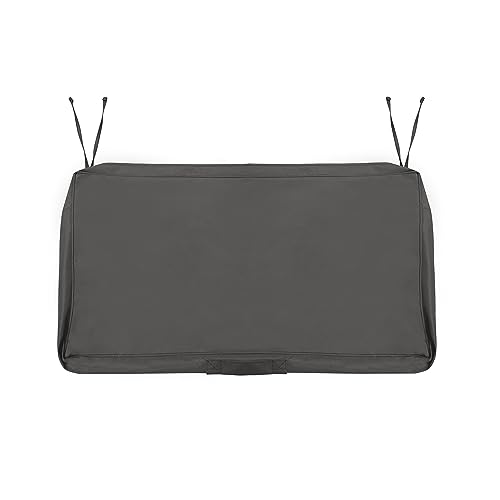 Faible Poisson Outdoor Cushion Covers, 36 x 18 Inch Water Resistant Bench Cushion Cover with Handle and Anti-Slip Straps Replacement Cushions Covers for Patio Backyard Furniture, Dark Grey