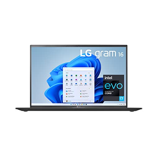 LG Gram 16Z90P Laptop 16" Ultra-Lightweight, (2560 x 1600), Intel Evo 11th gen CORE i7 , 16GB RAM, 256GB SSD, Windows 11 Home, 22 Hour Battery, Alexa Built-in, 2X USB-C, HDMI, USB-A - Black