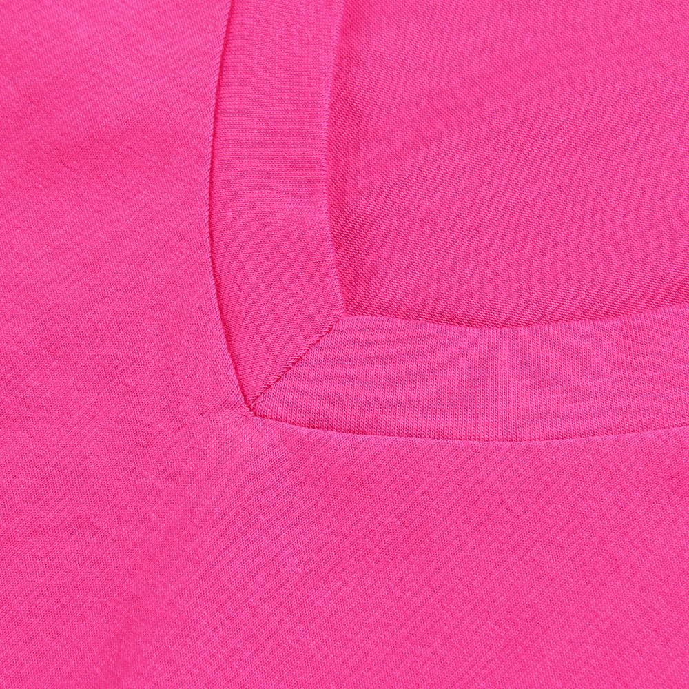 Roselux Women Short Sleeve Deep V Neck Tops Shirts Fitted Cotton Modal Summer Sexy Tshirt Tee Hot Pink M