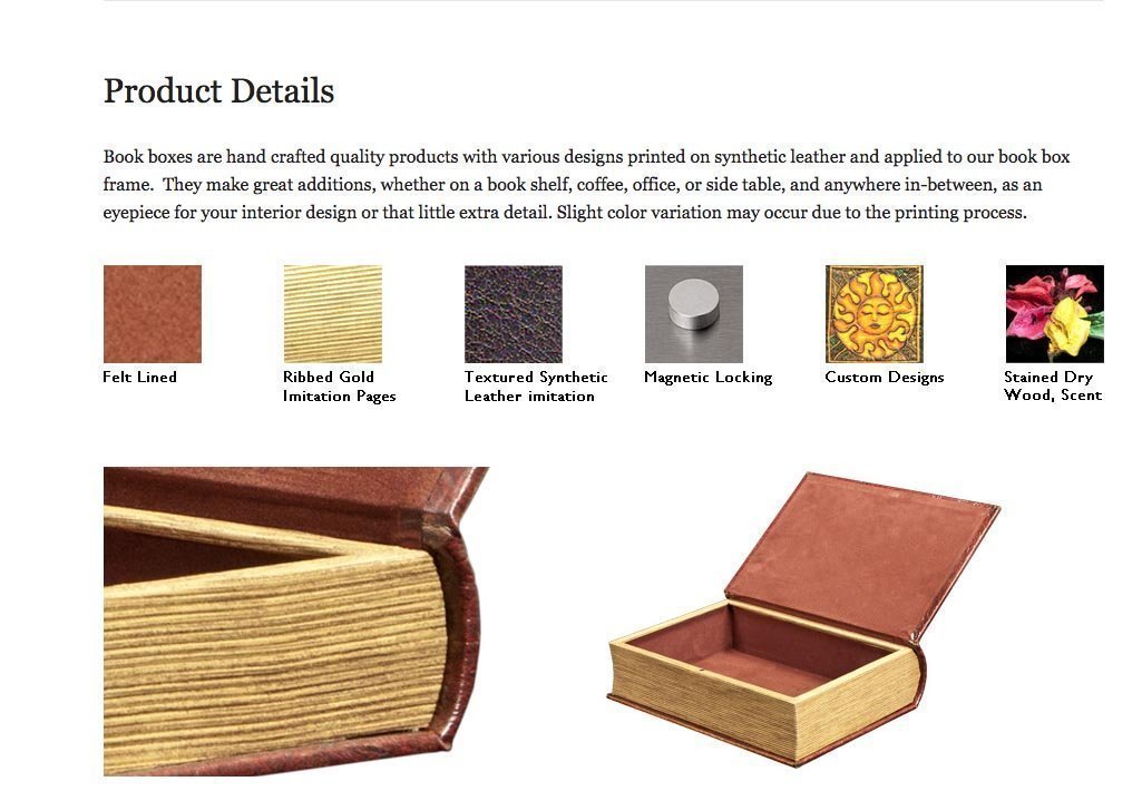 Royal Griffon Decorative Storage Book Boxes (Set (Includes Large and Small))