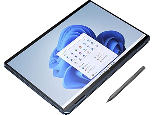 HP 2022 Spectre x360 2-in-1 16" 3K+ Touchscreen 400 nits Laptop, Intel Core i7-12700H, 16GB RAM, 1TB PCIe SSD, Iris Xe Graphics, 5MP IR Camera, Windows 11, Blue, 32GB USB Card