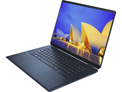 HP 2022 Spectre x360 2-in-1 16" 3K+ Touchscreen 400 nits Laptop, Intel Core i7-12700H, 16GB RAM, 1TB PCIe SSD, Iris Xe Graphics, 5MP IR Camera, Windows 11, Blue, 32GB USB Card