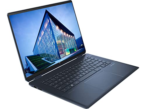 HP 2022 Spectre x360 2-in-1 16" 3K+ Touchscreen 400 nits Laptop, Intel Core i7-12700H, 16GB RAM, 1TB PCIe SSD, Iris Xe Graphics, 5MP IR Camera, Windows 11, Blue, 32GB USB Card