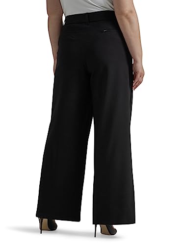 Lee Women's Size Ultra Lux Comfort Any Wear Wide Leg Pant, Unionall Black, 16 Plus